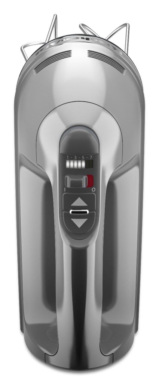 KitchenAid KHM7210CU 7-Speed Digital Hand Mixer with Turbo Beater II Accessories and Pro Whisk - Contour Silver