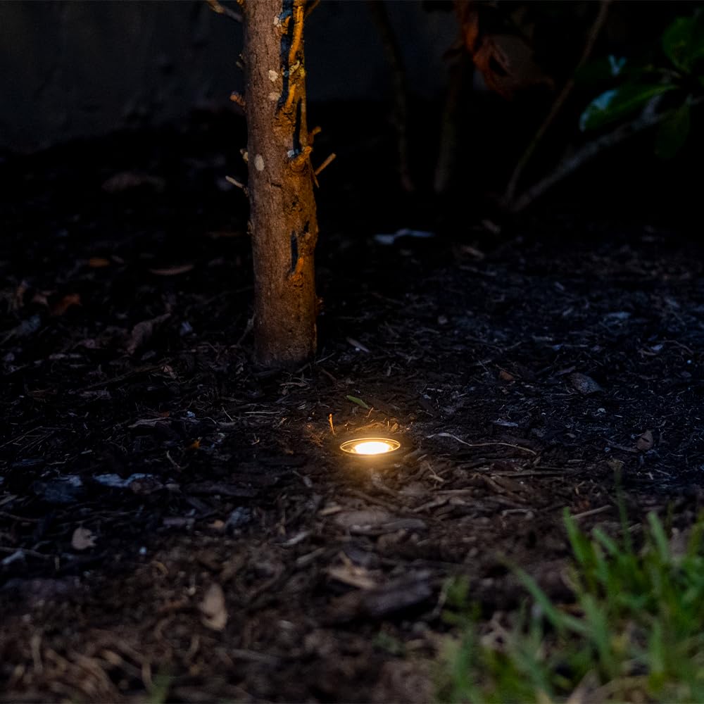 VOLT 12V 3-in-1 Waterproof IP68 Mini in-Grade Light with Brass Top (Bronze) for Low Voltage Landscape Lighting of Pathway, Garden, Column, Fountain or Pond