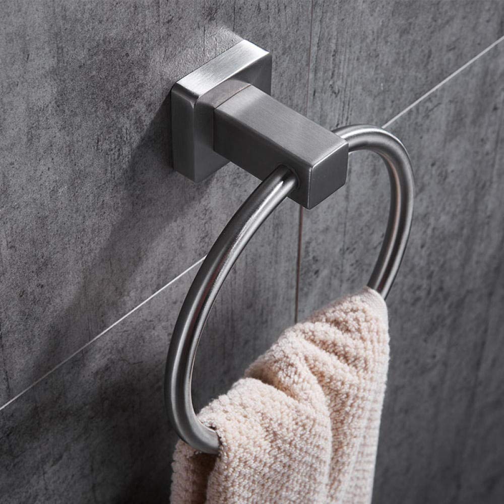 Towel Ring,Coat Hook,Towel Hooks,Bathroom Hand Towel Circle Rings Door Hanger Towels Rack Bathroom Hardware Set Wall Mount Stainless Steel