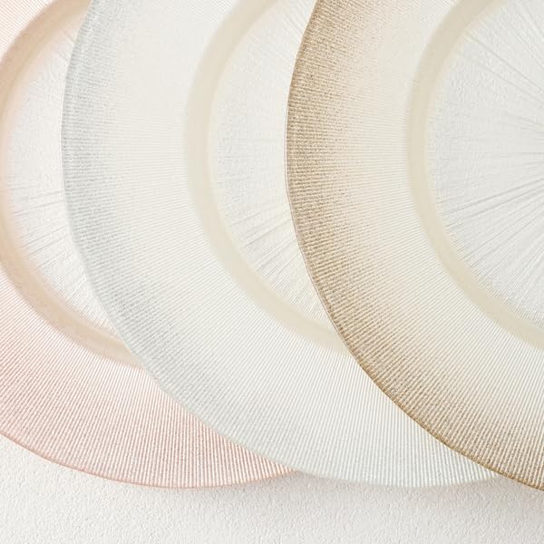 Z Gallerie Set of 4 Blush Pink Halo Charger Plates for Luxe Dining and Entertaining at Parties - 13"