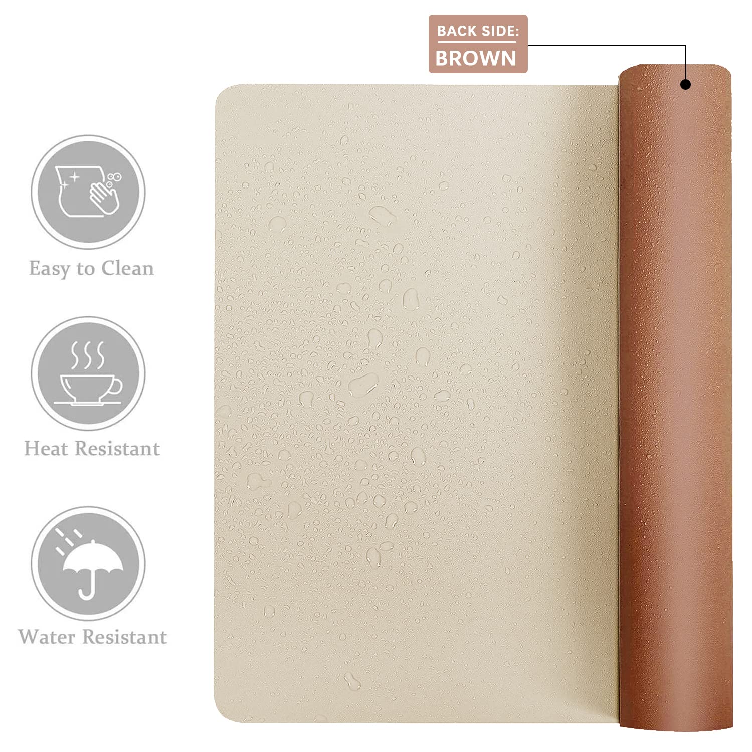 Desk Mat Large Protector Pad - Multifunctional Dual-Sided Office Desk Pad,Smooth Surface Soft Mouse Pad, Waterproof Desk Mat for Desktop, Pu Leather Desk Cover for Office/Home(Pink, 23.6" x 13.7")