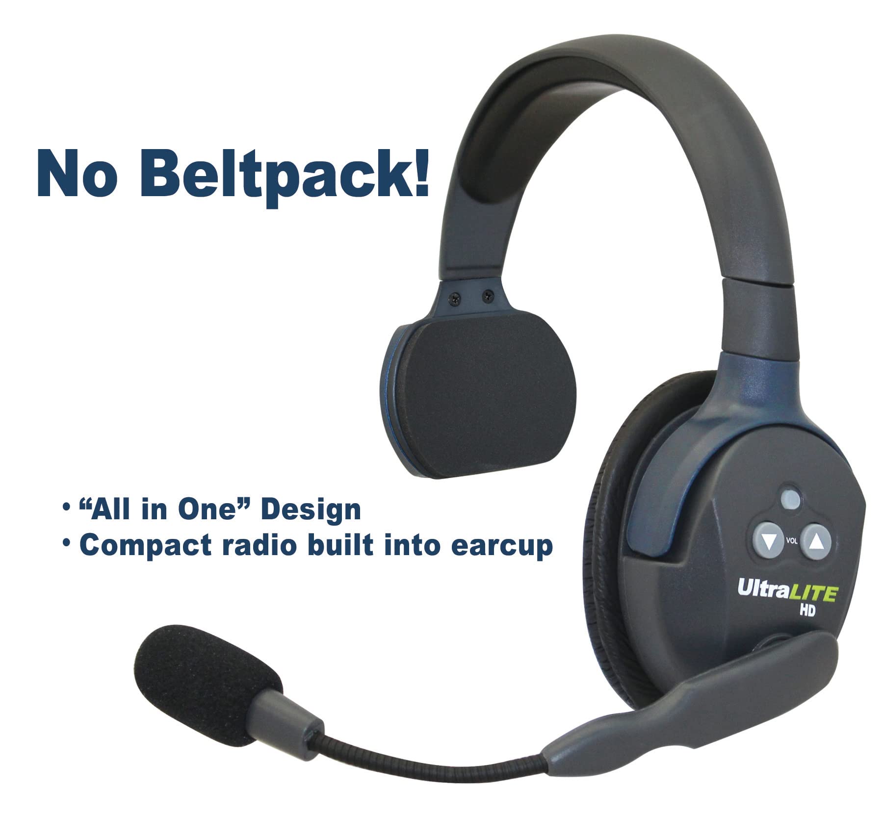 EARTEC UL2S UltraLITE Full Duplex Wireless Headset Communication for 2 Users - 2 Single Ear Headsets