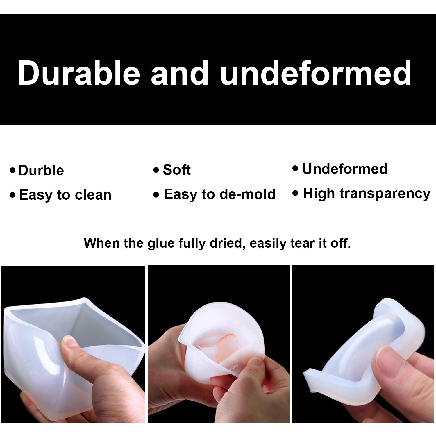 Silicone Resin Molds 5Pcs Resin Casting Molds Including Sphere, Cube, Pyramid, Square, Round with 1 Measuring Cup & 5 Plastic Transfer Pipettes for Resin Epoxy, Candle Wax, Soap, Bowl Mat etc