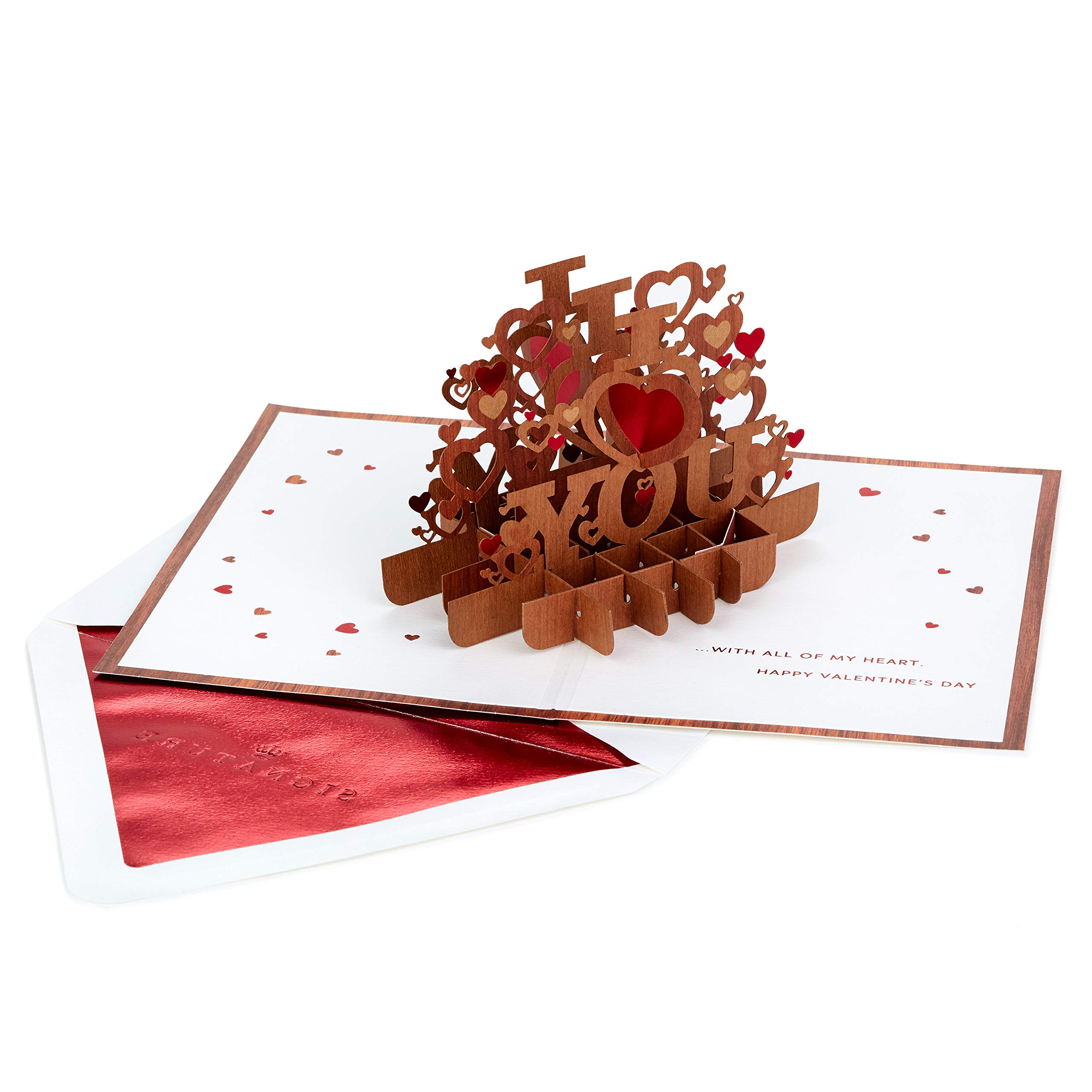 Hallmark Signature Paper Wonder Wood Pop Up Valentines Day Card (All My Heart)