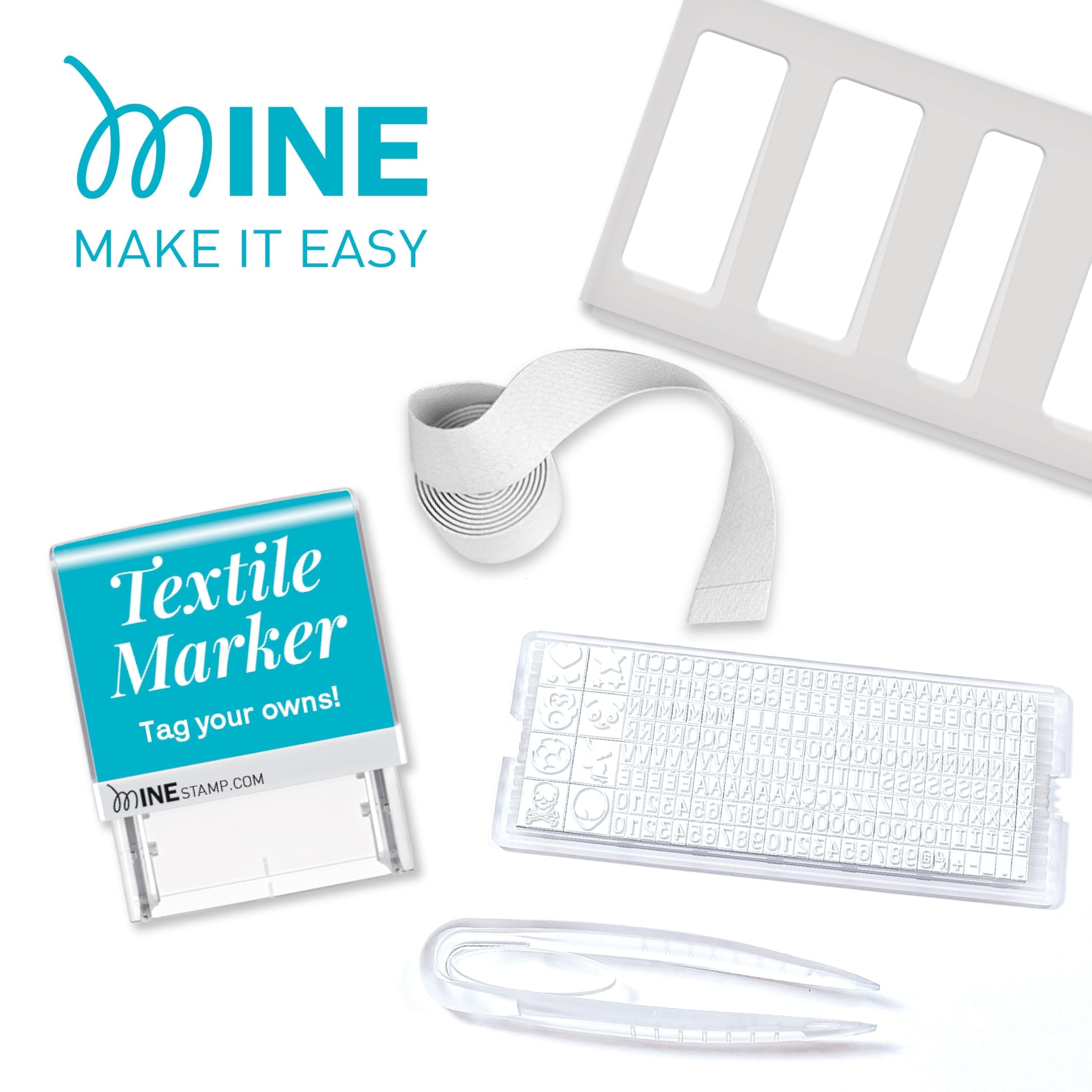 Mine Stamp Clothing Marker, Suitable for Books & Accessories, Personalize Garment, Childrens School Uniform/Clothes/Clothing Labels for Kids/Children, no Need to sew, for School Wear.