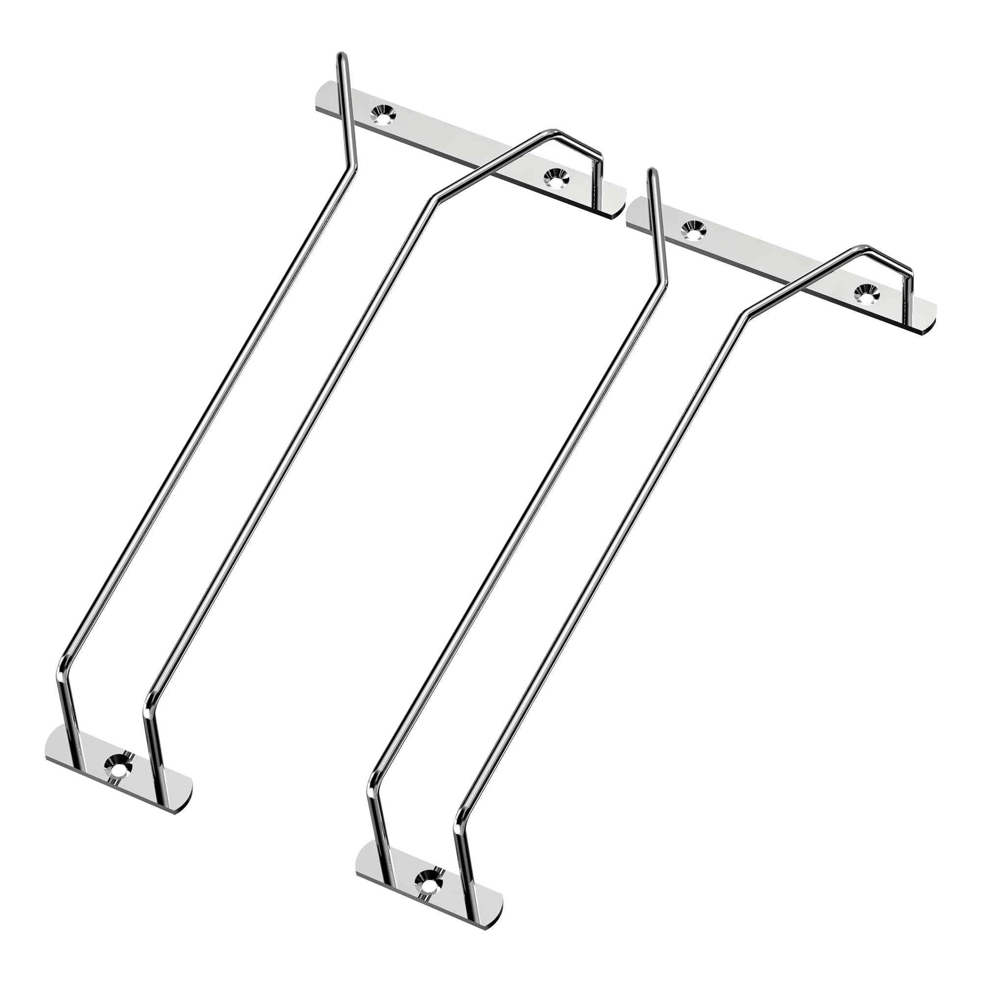 Wine Glass Rack, 2 Pack 10.6" Stemware Rack, Wine Glass Holder Under Shelf Single Rail for Bar Kitchen