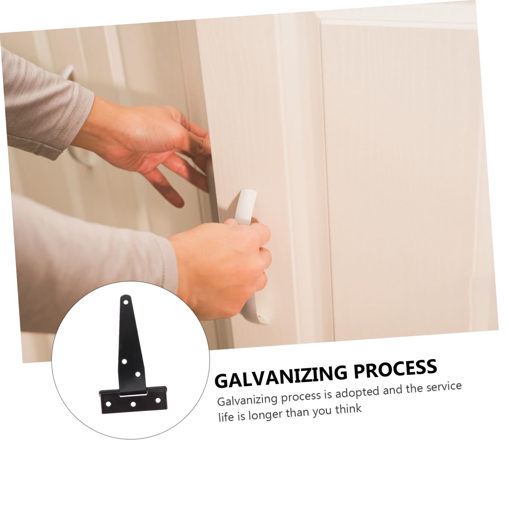 UKCOCO 6pcs 4 Barn Gate Hinges Black Cabinet Hinges Gate Hinges for Wooden Fences T Strap Hinges Square Barn Hinges Black Hinges Decorative Hinges 4 Inch Door Hinges Furniture Garden Shed