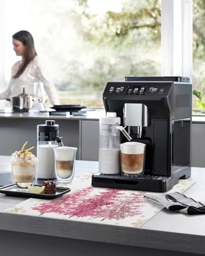 Coffee Mat for Counter, Pink Christmas Xmas Tree Golden Snowflake Absorbent Hide Stain Coffee Bar Mat, Non-slip Coffee Bar Accessories Kitchen Drying Mat Fit Under Coffee Maker Espresso Machine