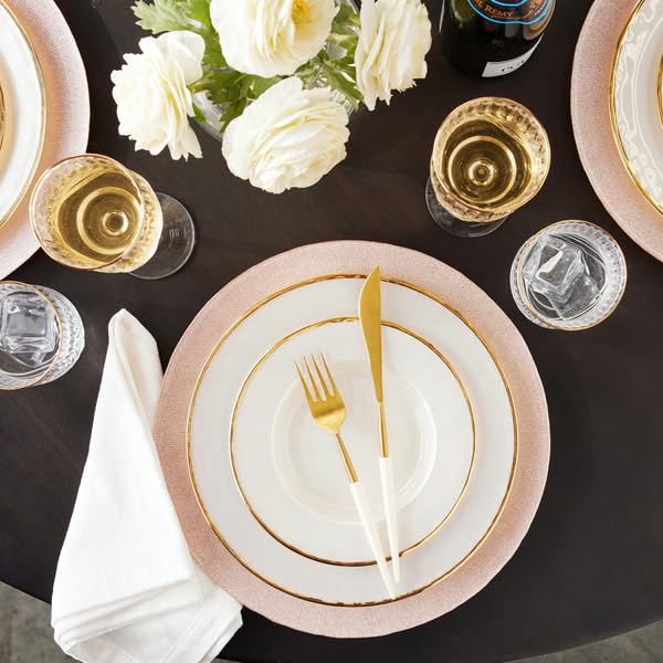 Z Gallerie Set of 4 Blush Pink Halo Charger Plates for Luxe Dining and Entertaining at Parties - 13"