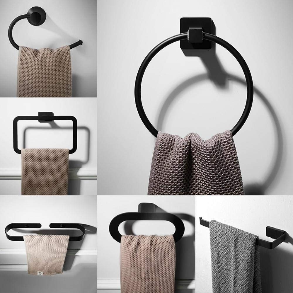 Towel Ring,Coat Hook,Towel Hooks,Rounded Row Towel Rack Rack Towel Hanging Ring Hand Towel Rack Rounded Black