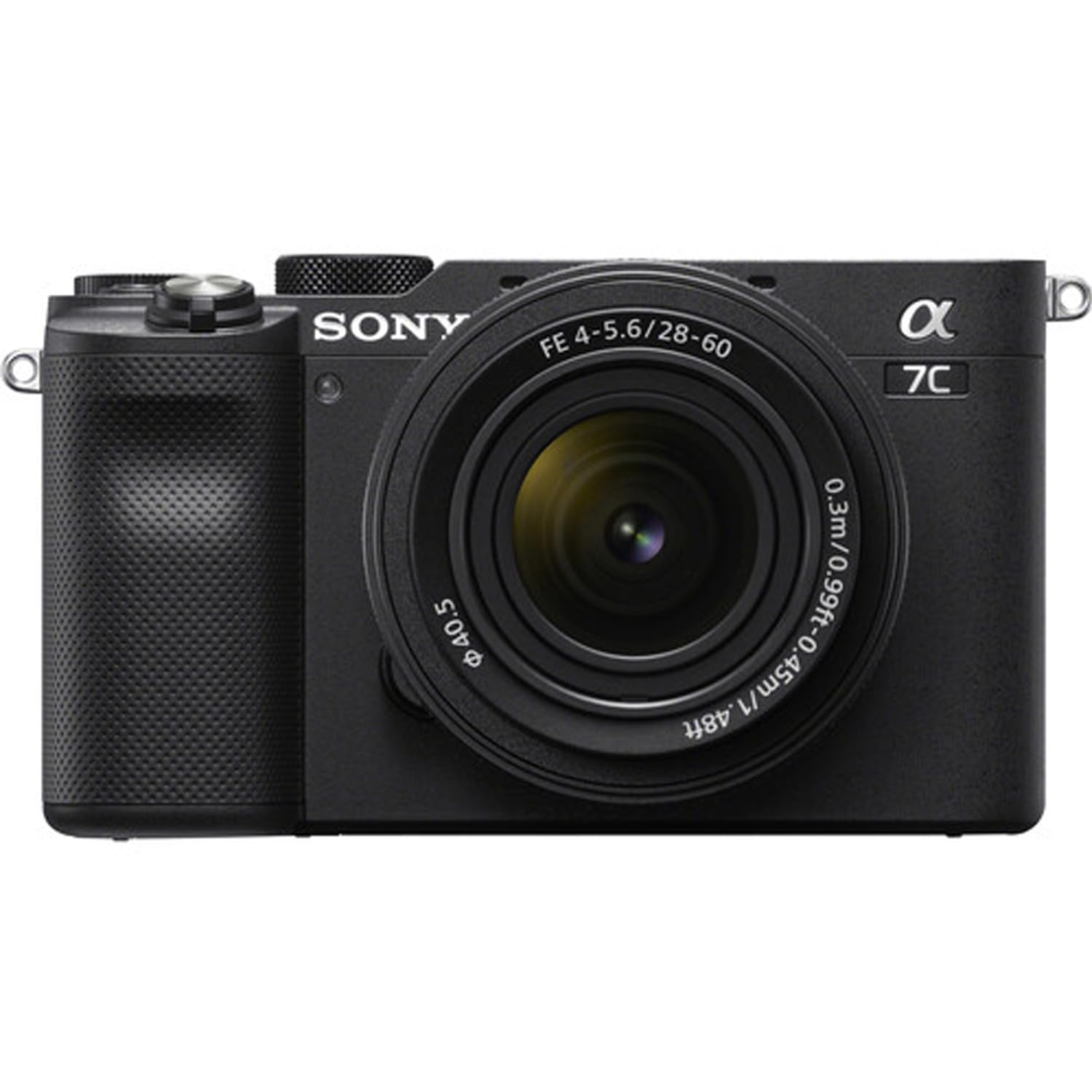 Sony Alpha a7C Mirrorless Digital Camera with 28-60mm Lens (Black) + LED Light, 2 x 64GB Memory Cards + NP-FZ-100 Battery + USB Card Reader + Microphone + Accessory Bundle (Renewed)