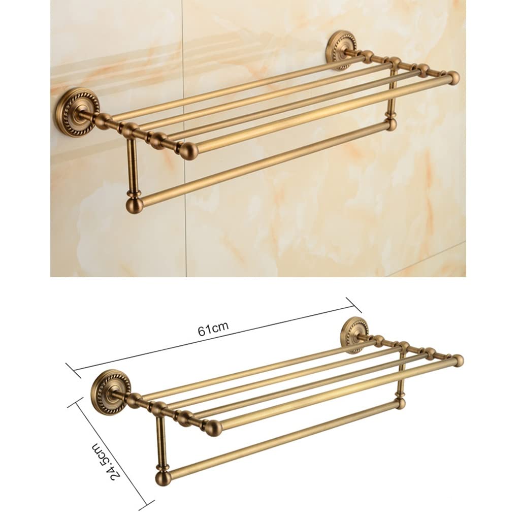 Towel Rack Antique Towel Rack Hanger, Copper Towel Rack, Bathroom Toilet Perforated Towel Rail, Bronze Towel Holder Towel Shelf