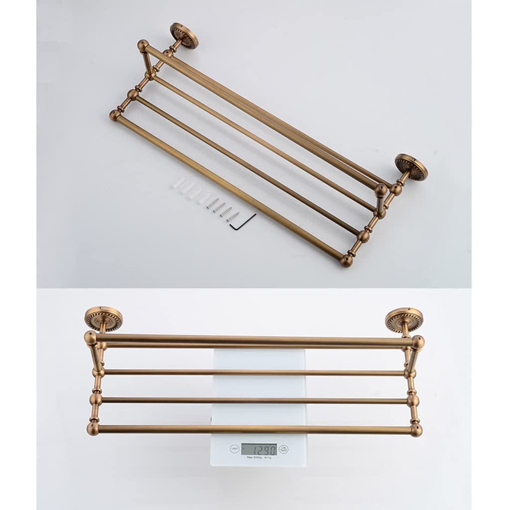 Towel Rack Antique Towel Rack Hanger, Copper Towel Rack, Bathroom Toilet Perforated Towel Rail, Bronze Towel Holder Towel Shelf