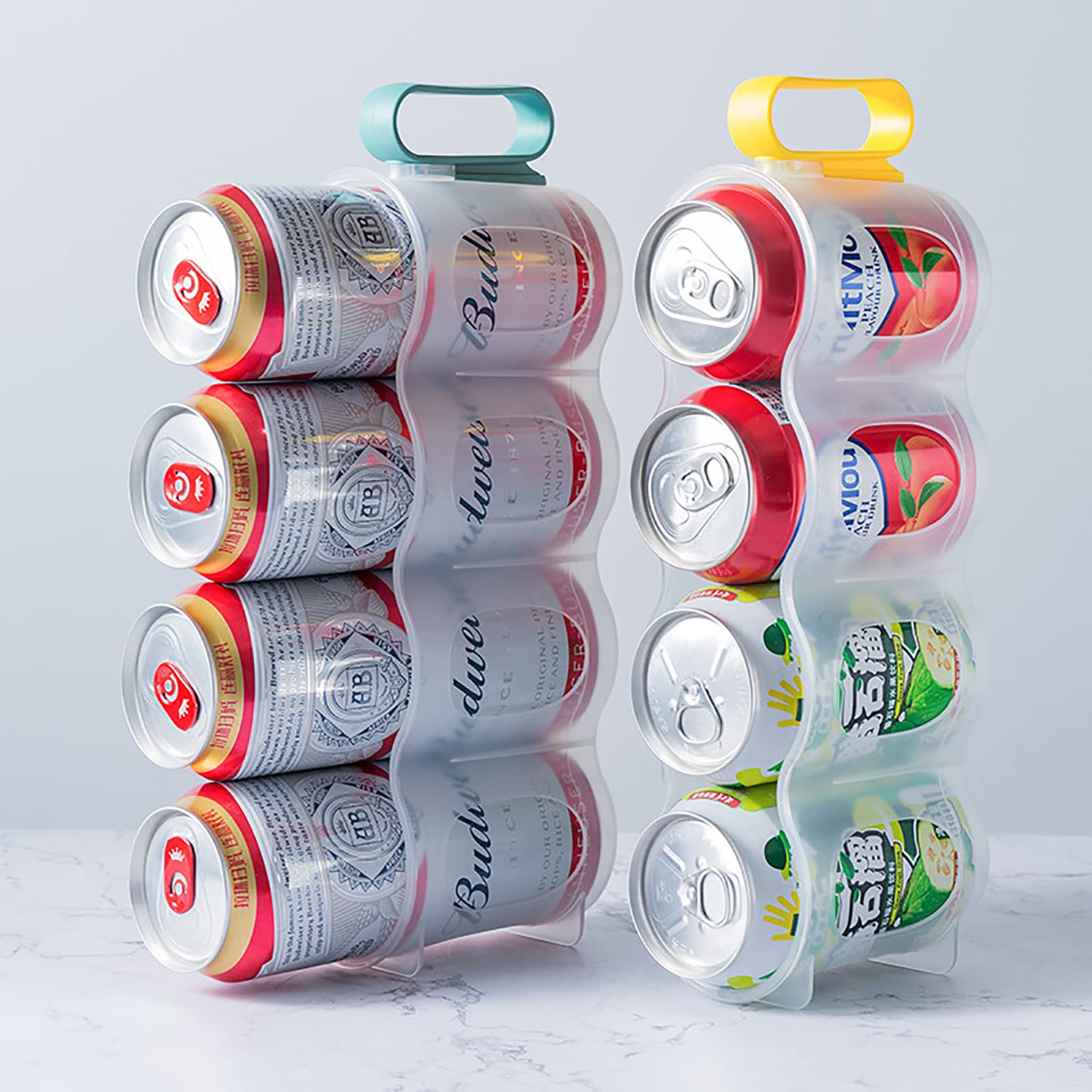YBSJDQ Refrigerator Organizer Bins Beverage Holder for Fridge, Freezer Soda Can Organizer for Refrigerator Shelf, Beer Can Holder, Fridge Storage Sliding Rack, Drink Can Dispensers (Orange), LK-65