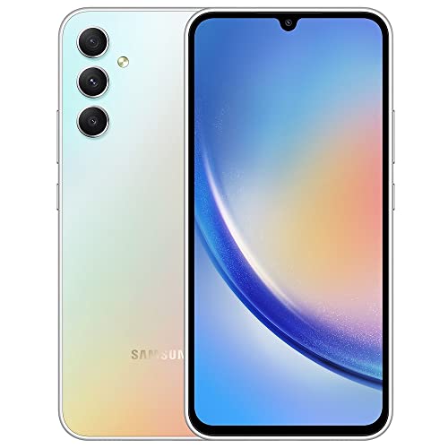 SAMSUNG Galaxy A34 5G Dual SIM (256GB, 8GB) 6.6" 120Hz AMOLED, 48MP Triple Camera, 4G Volte (GSM Unlocked for T-Mobile, Metro, Global) International Model A346M/DSN (Awesome Silver) (Renewed)