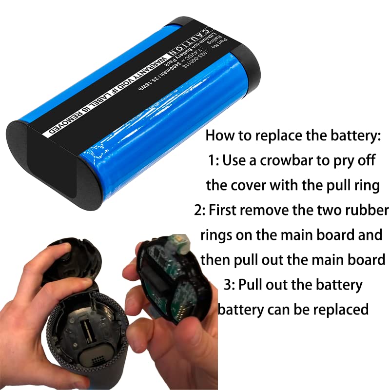 Replacement Battery for Logitech UE MegaBoom Compatible with S-00147 984-001362 084-000845 Ultimate Ears Megaboom 3 Megaboom 3 S-00171 fits Part No Logitech 533-000116, 533-000138,7.4V Li-ion