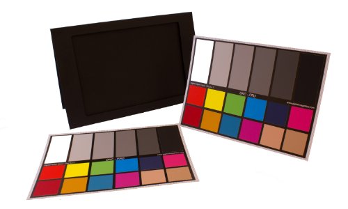 DGK Color Tools DKC-Pro 5" x 7" Set of 2 White Balance and Color Calibration Charts with 12% and 18% Gray - Pro Quality - Includes Frame Stand and User Guide