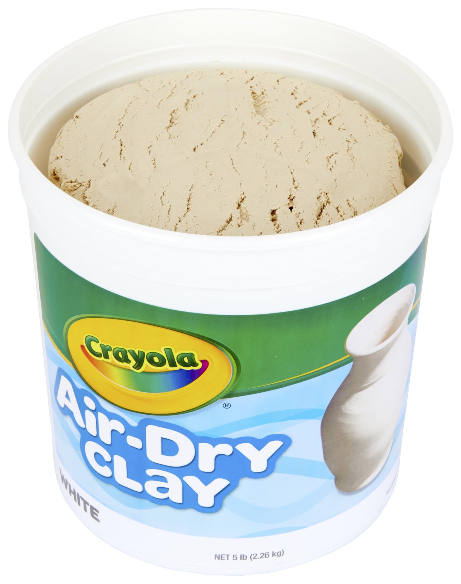 Crayola Air Dry Clay Bucket, No Bake Clay for Kids, Modeling Clay Alternative, 5 lb Resealable Bucket, White