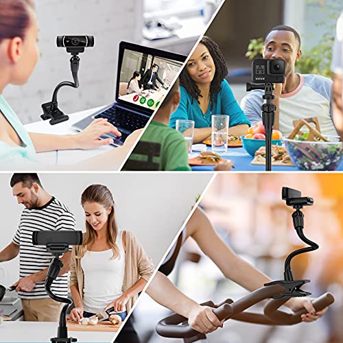 Smatree Webcam Stand, Flexible Jaws Clamp Clip Mount Holder Compatible for Logitech Webcam C925e C922x C922 C930e C930 C920 C615, GoPro Hero 11/10/9/8/7/6/5, Arlo Ultra/Pro/Pro 2/Pro 3