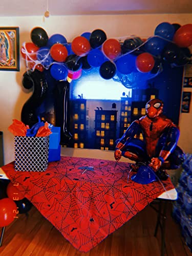 Super Hero City Photography Backdrop Beautiful Moon Supermen Theme Background Boy Birthday Party Banner Photo Studio Props Vinyl 7X5FT