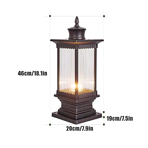 MODEBHD Outdoor Post Lights Bronze Fixtures,Balcony Pillar Lamp Outdoor Courtyard Waterproof Column Lamp Continental Wall Lamp Villa Door Lamp Aluminum Decorative Columns Post Lantern