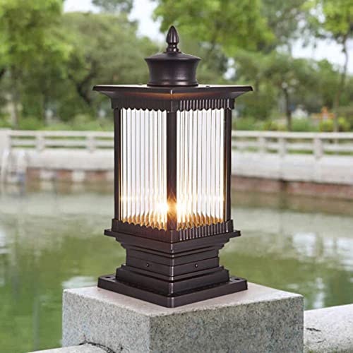 MODEBHD Outdoor Post Lights Bronze Fixtures,Balcony Pillar Lamp Outdoor Courtyard Waterproof Column Lamp Continental Wall Lamp Villa Door Lamp Aluminum Decorative Columns Post Lantern