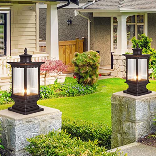 MODEBHD Outdoor Post Lights Bronze Fixtures,Balcony Pillar Lamp Outdoor Courtyard Waterproof Column Lamp Continental Wall Lamp Villa Door Lamp Aluminum Decorative Columns Post Lantern