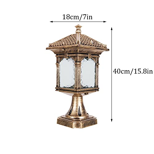 MODEBHD Outdoor Post Lights Bronze Fixtures,Balcony Pillar Lamp Outdoor Courtyard Waterproof Column Lamp Continental Wall Lamp Villa Door Lamp Aluminum Decorative Columns Post Lantern