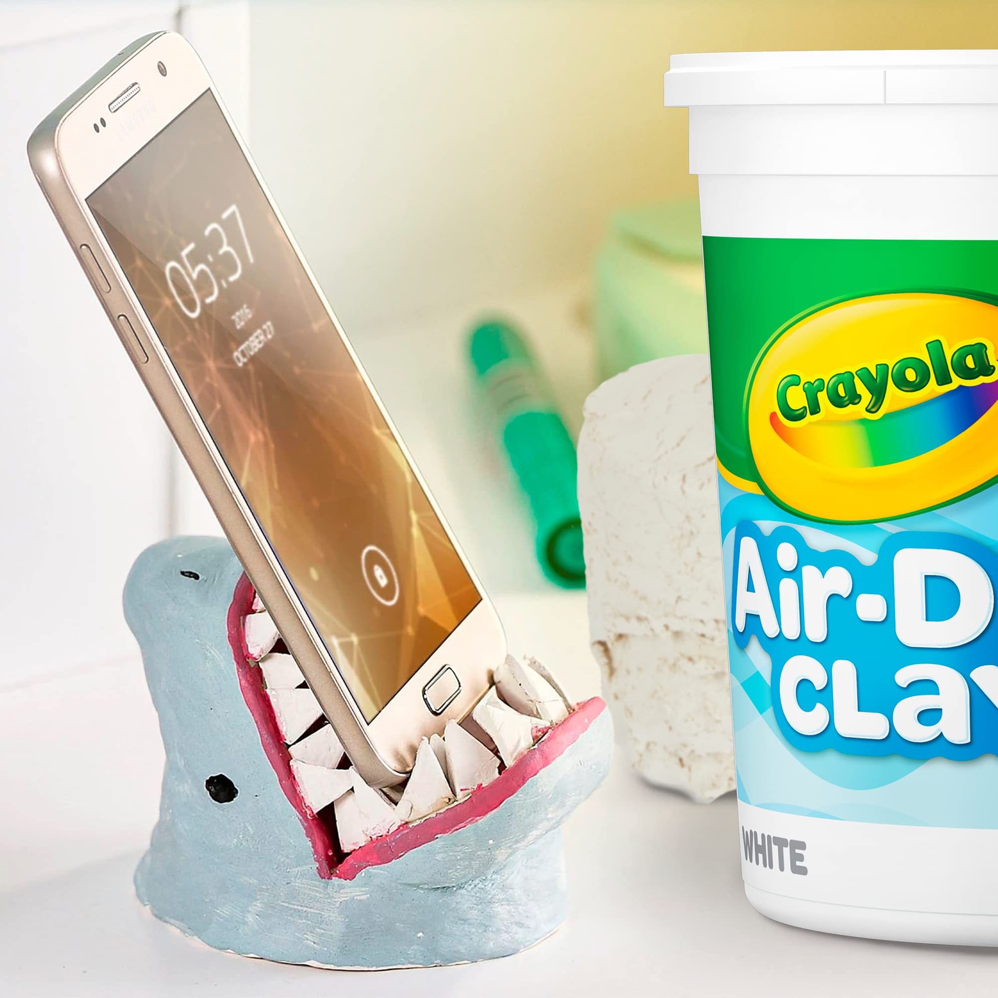 Crayola Air Dry Clay Bucket, No Bake Clay for Kids, Modeling Clay Alternative, 5 lb Resealable Bucket, White
