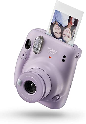 Fujifilm Instax Mini 11 Instant Film Camera with Automatic Exposure and Flash, Polaroid Camera, Fujinon 60mm Lens with Selfie Mirror, Optical Viewfinder - Lilac Purple (Renewed)