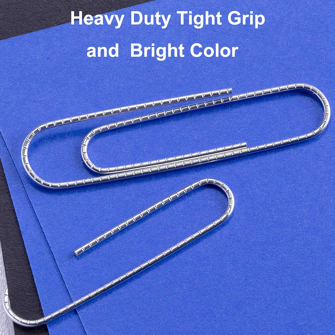 Vinaco Paper Clips Non Skid, 100 Pack Large Paper Clips 2 Inch (50 mm), Durable & Rust Resistant, Jumbo Paper Clips. Great for Office, School and Personal Use