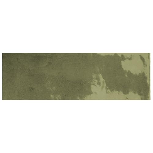 Merola Tile Coco Glossy Moss Verde 2" x 5-7/8" Porcelain Wall Tile
