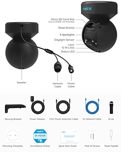 REOLINK PTZ Camera Outdoor, 5MP HD WiFi Camera for Home Security, 2.4/5 GHz WiFi, Auto Tracking, 3X Optical Zoom, Smart Person/Vehicle Detection, Color Night Vision with Spotlights, E1 Outdoor