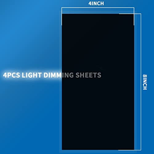 Birllaid Light Dimming Stickers,4Pcs Light Blocking Stickers LED Cover Filters, 8 X 4 Inch Light Dimming Sheets for Electronics,Alarm Clock, Radio, Cable Box, Monitor, LED Number Readable