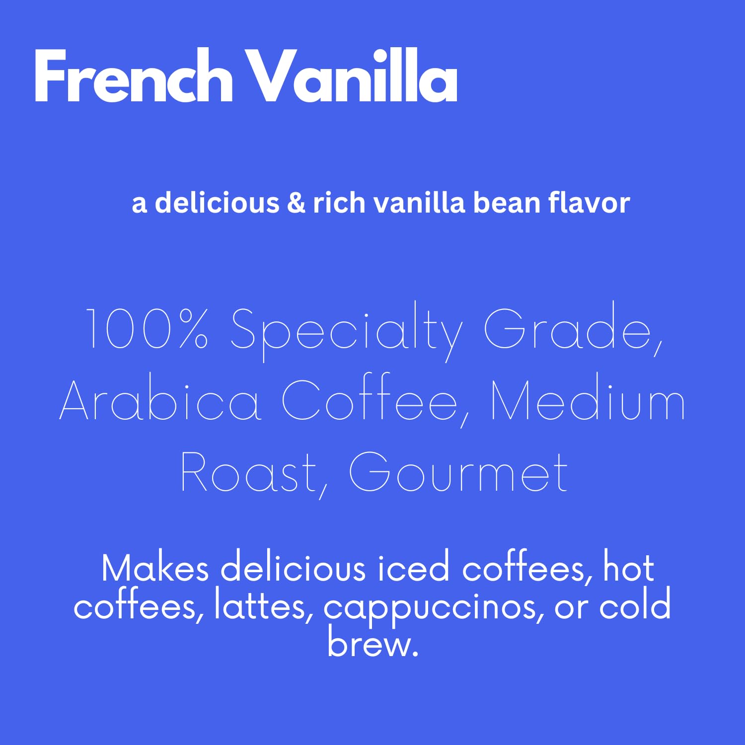 Sarasota Coffee Ground French Vanilla | Medium Roast Gourmet Flavored Coffee Grounds | Low Acid, Mold Free, Specialty Grade Flavored Bulk Ground Coffee | 5lb (80 oz)
