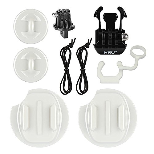 HSU Surf Mounts and Accessories for Ski, Snorkeling, Surfing, Wakeboarding Fitting GoPro Hero 11,10,9,8,7, 6,5,4,3,2, Session, Black, Silver, AKASO Campark, and Other Action Cameras (Surfing Kit)