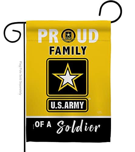 Breeze Decor Proud Family Soldier Garden Flag Armed Forces United State American Military Veteran Retire Official House Decoration Banner Small Yard Gift Double-Sided, Made in USA, Yellow/Black