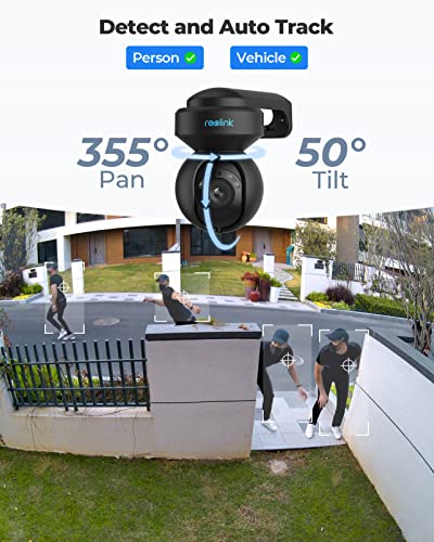 REOLINK PTZ Camera Outdoor, 5MP HD WiFi Camera for Home Security, 2.4/5 GHz WiFi, Auto Tracking, 3X Optical Zoom, Smart Person/Vehicle Detection, Color Night Vision with Spotlights, E1 Outdoor