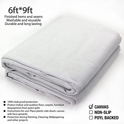 Kingorigin Canvas Drop Cloth 6x9 feet for Painting