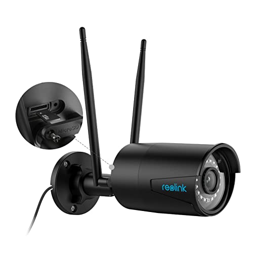 REOLINK Plug-in WiFi Outdoor Security Cameras, 4MP Wired Wi-Fi Camera for Home Security, Smart Person/Vehicle Detection Alert, HD Night Vision, IP66 Waterproof, Works with Google Assistant, RLC-410W