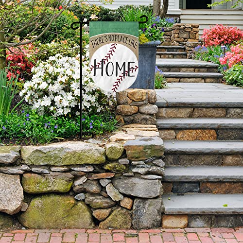 Dicksons There's No Place Like Home White Baseball 19 x 13 Small Polyester Outdoor Hanging Garden Flag