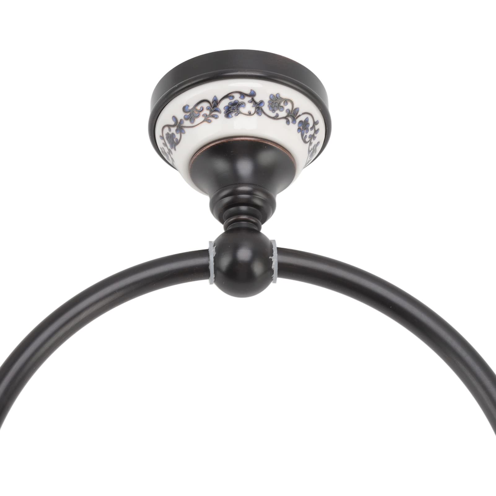 Towel Rings, Bathroom Wall Mounted Round Towel Rack Black Antique Round Towel Holder Bath Hand Towel Rack for Home