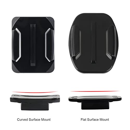 HSU Adhesive Mounts Helmet Adhesive Sticky Mounts Flat Curved 3M Mount Compatible with GoPro Hero 11, 10, 9, 8, 7, Max, Fusion, 6, 5, 4, Session, 3+, 3, 2, 1 and Other Action Camera (8 Pack)