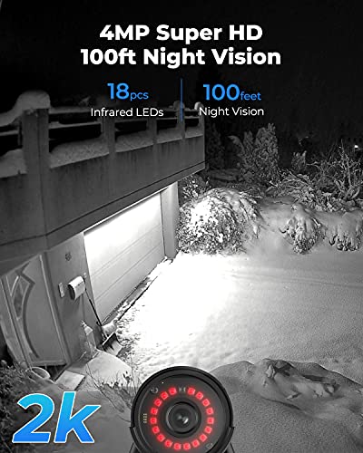 REOLINK Plug-in WiFi Outdoor Security Cameras, 4MP Wired Wi-Fi Camera for Home Security, Smart Person/Vehicle Detection Alert, HD Night Vision, IP66 Waterproof, Works with Google Assistant, RLC-410W