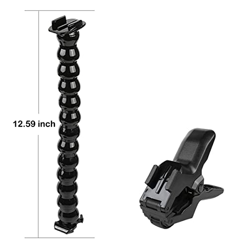 Jaws Flex Clamp Smartphone Mount with Adjustable Gooseneck(13 Sections) Compatible with iPhone Samsung,and GoPro Hero 9,8,7,6,5,4,, 3+, 2, 1, DJI Osmo Action Camera Mounts and Most Action Cameras