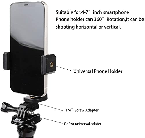 Jaws Flex Clamp Smartphone Mount with Adjustable Gooseneck(13 Sections) Compatible with iPhone Samsung,and GoPro Hero 9,8,7,6,5,4,, 3+, 2, 1, DJI Osmo Action Camera Mounts and Most Action Cameras