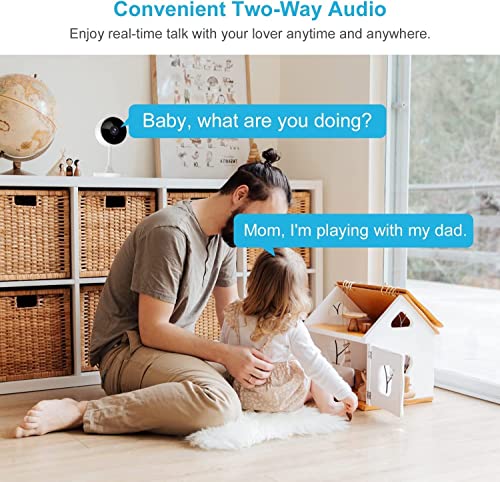litokam Little elf Indoor Security Camera, 1080P Baby Monitor Camera with Phone App, WiFi IP Camera with Night Vision, 2-Way Audio, Motion Detection, Pet Cat Dog Cam - Compatible with Alexa, 2 Pack