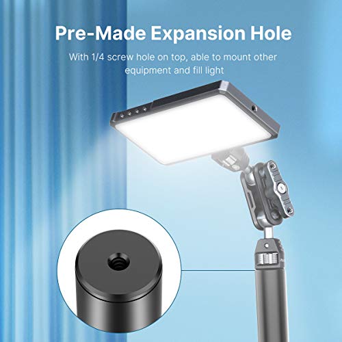 ULANZI Camera Desk Mount Stand with Flexible Arm, Overhead Camera Mount, Articulated Arm with 360° Rotatable Ball Head, Aluminum Desk Mounting Stand for Ring Light/DSLR Camera/Webcam/Panel Light