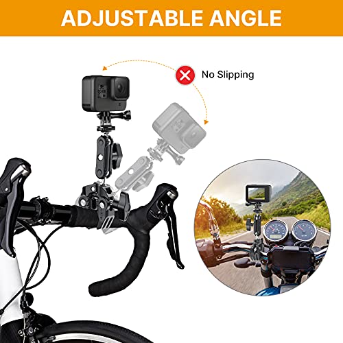 R094 Super Clamp Multi-Functional Camera C Clamp Mount, 1/4" Ball Head Monitor Mount 3/8" Hole Adjustable Video Shooting, Mobile Clamp for Gopro Action INSTA360 Cam, Vlog Cam Selfie Live Streaming