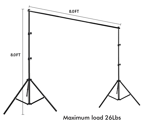 HYJ-INC Photo Video Studio Photography Backdrop Stand, 8 x 8 ft Adjustable Photo Background Holder, Back Drop Banner Stand Support System Kit with Carry Bag